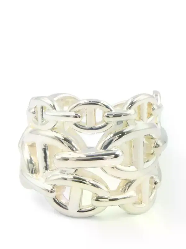Hermès 2010s Chaîne D'ancre Enchene Gm Ring - Silver