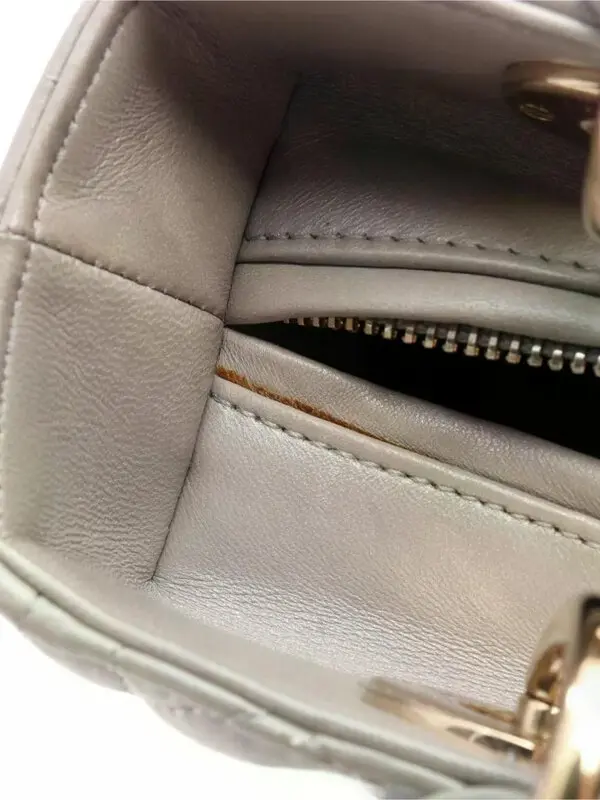 Dior 2000s Lady Cannage Leather Tote Bag - Grey