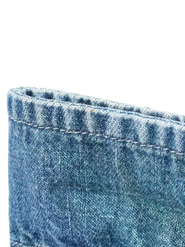 Miu Miu Cropped Logo-embroidered Denim Shirt