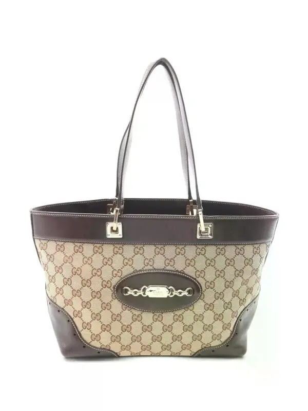 Gucci Gg Canvas Horsebit Tote Bag