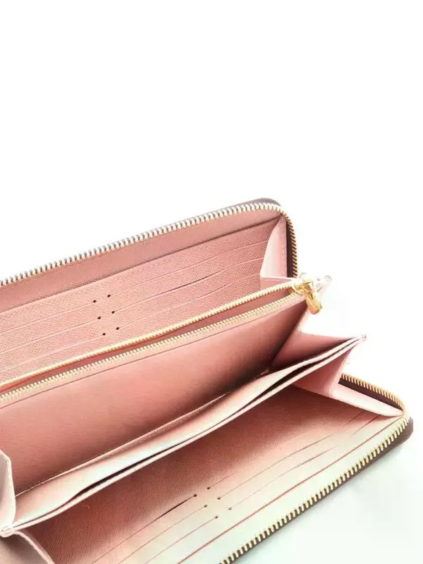 LOUIS VUITTON Monogram Rose Ballerine Zippy Wallet - Brown