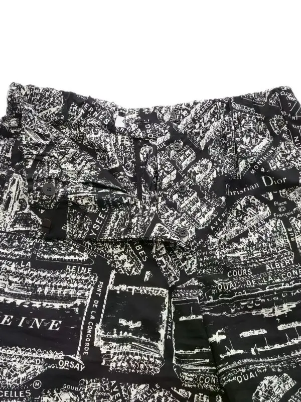 Dior 2010s Plan De Paris-print Button-fly Shorts