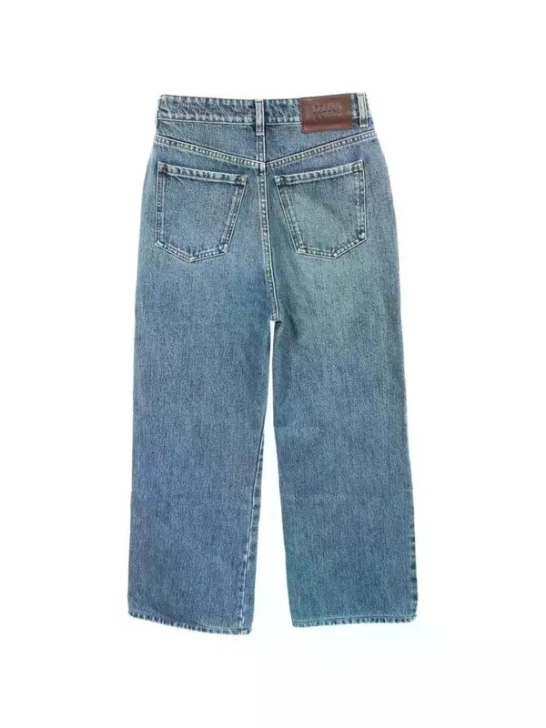 Miu Miu 2010s Logo Patch Wide-leg Jeans - Blue