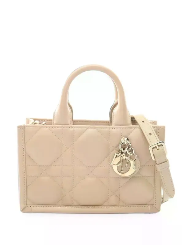 Dior 2010s Mini Macro Cannage Tote Bag - Neutrals
