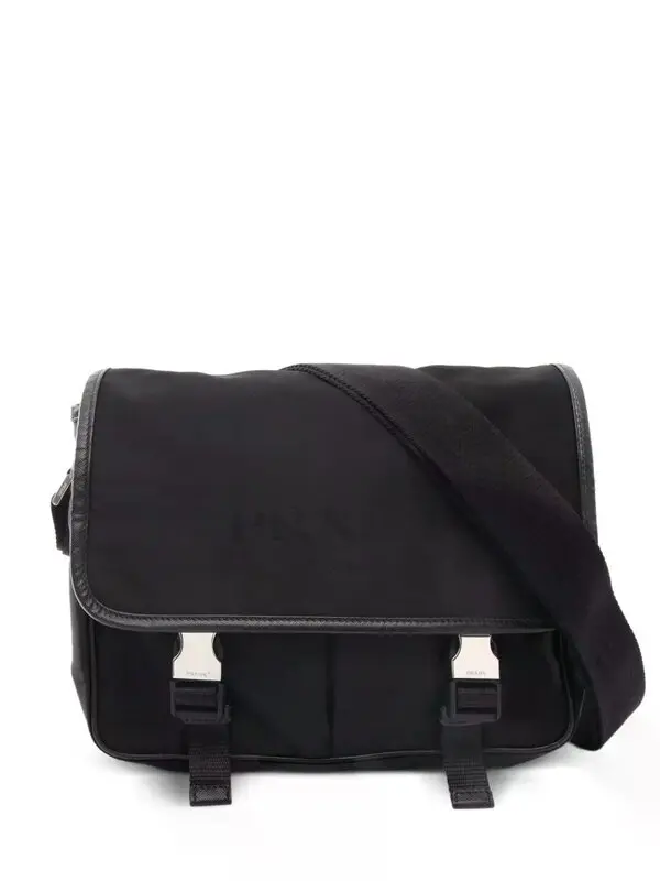 Prada Tessuto Saffiano Shoulder Bag - Black