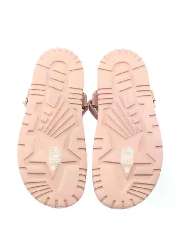 Dior Beige Leather D-wave Sandals - Pink