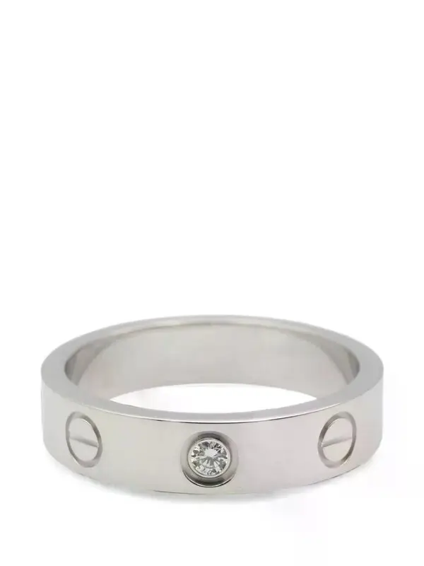 Cartier 2010s Mini Love Diamond Ring - Silver