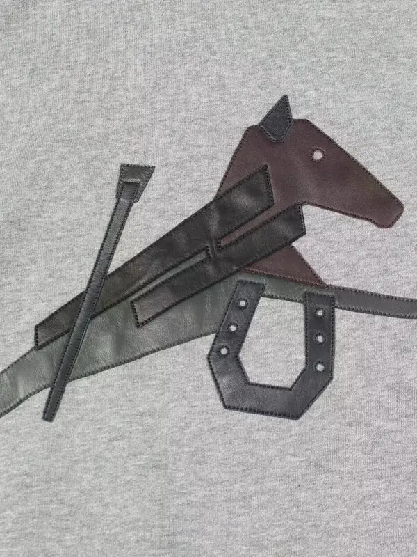 Hermès 2010s Puzzle Equestre Leather-patch Hoodie