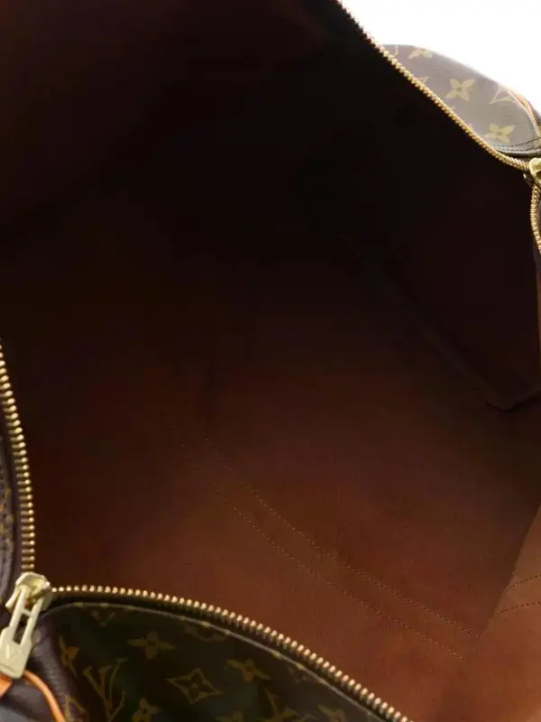 LOUIS VUITTON 2001 55 Keepall Monogram Boston Luggage Bag - Brown