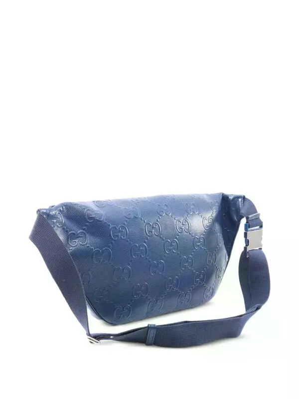 Gucci 2010s Gg Embossed Belt Bag - Blue