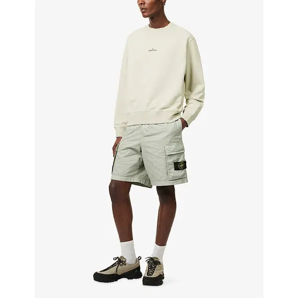 Stone Island Blur-compass Crew-neck Cotton Sweatshirt