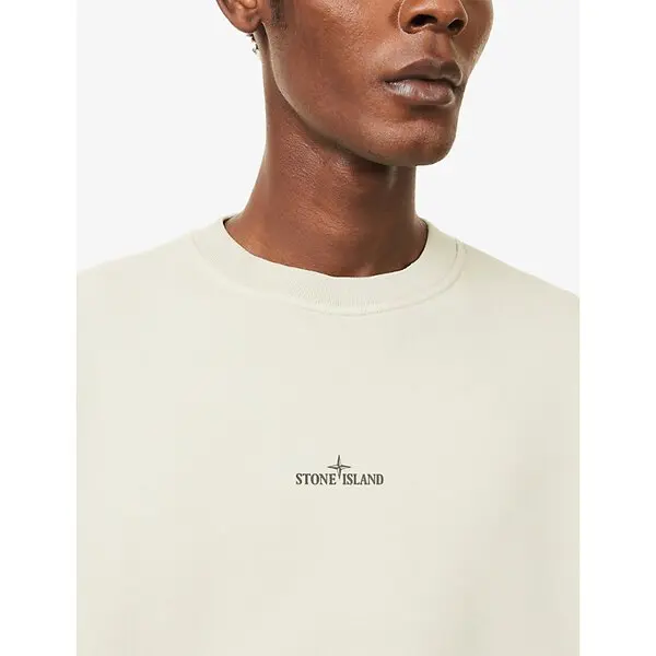 Stone Island Blur-compass Crew-neck Cotton Sweatshirt