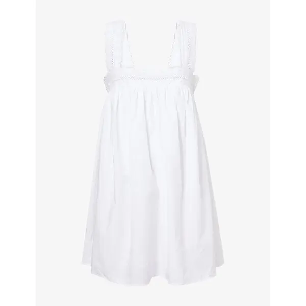 Dissh Miranda Lace-trim Cotton-blend Mini Dress - White