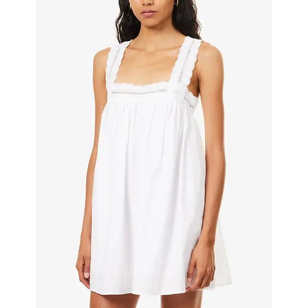 Dissh Lace-trim Cotton-blend Mini Dress