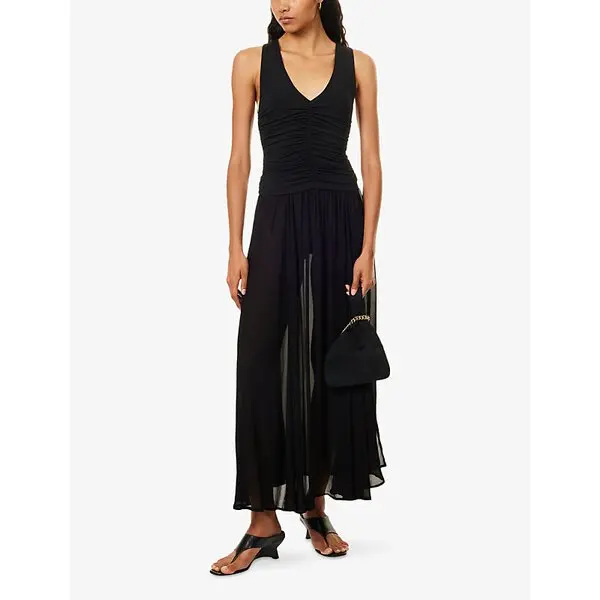 Dissh Sheer Maxi Skirt With Split Seam