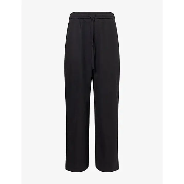 THE COUTURE CLUB Cupro Panelled Woven Trousers - Black
