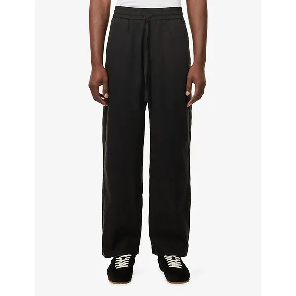 THE COUTURE CLUB Cupro Panelled Woven Trousers - Black