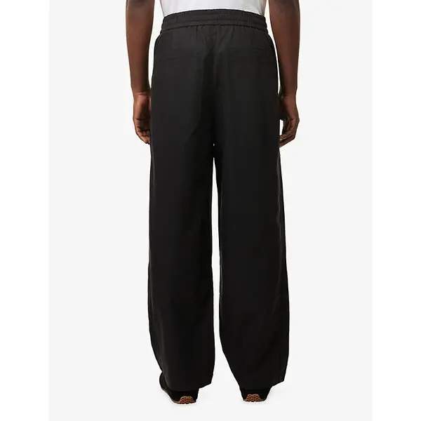 THE COUTURE CLUB Cupro Panelled Woven Trousers - Black