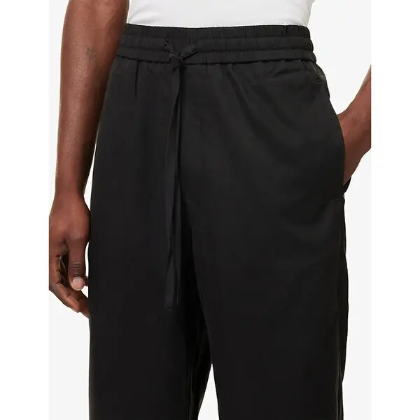 THE COUTURE CLUB Cupro Panelled Woven Trousers - Black