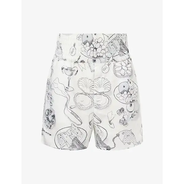 Jacquemus Le Boxer Printed Woven Shorts - Off-white/bla