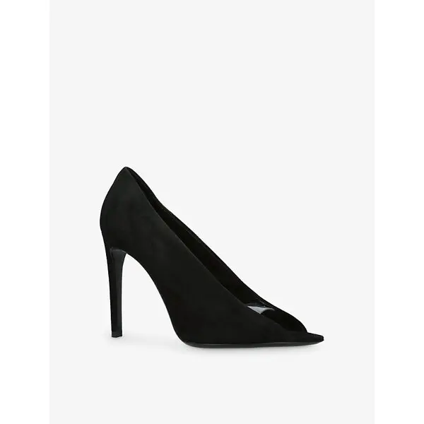 Valentino Garavani Révélé 105 Suede Peep-toe Pumps - Blk/other