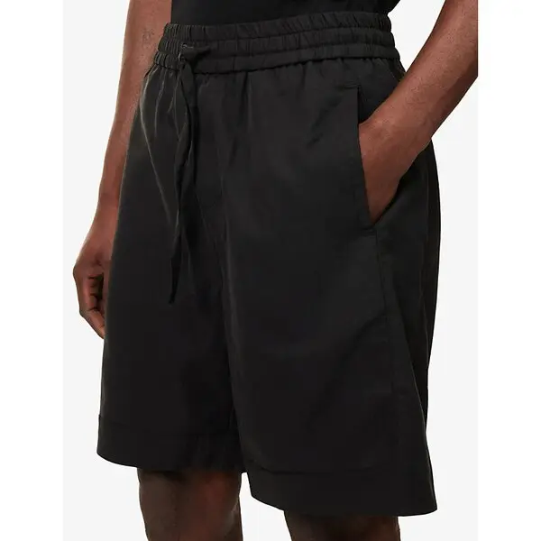 THE COUTURE CLUB Cupro Panelled Woven Shorts