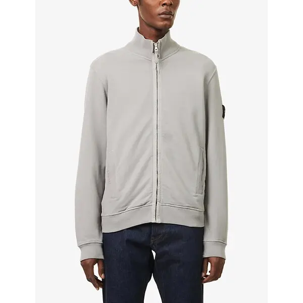 Stone Island Compass-badge Brushed Cotton-jersey Jacket