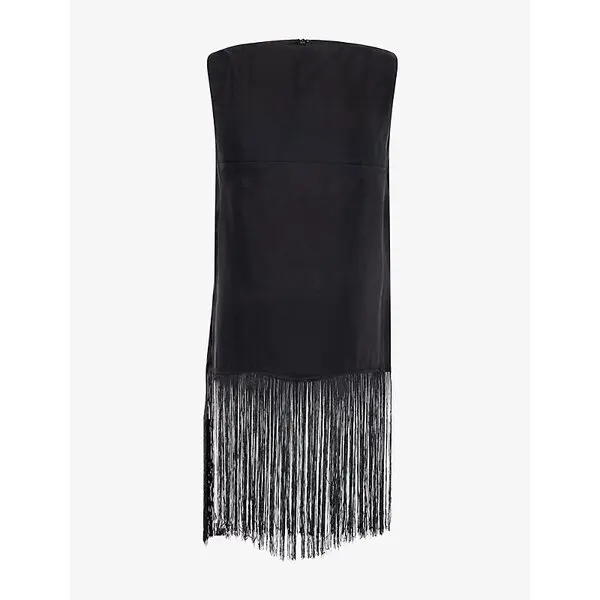 Dissh Fiora Fringed Woven Top - Black