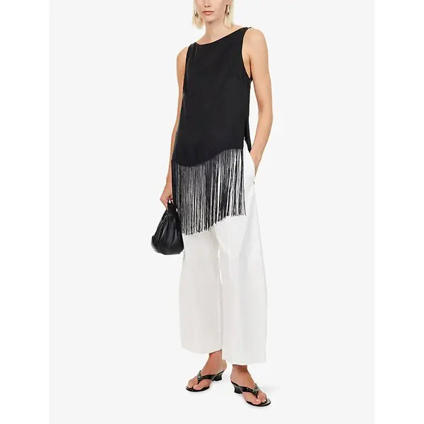 Dissh Fiora Fringed Woven Top
