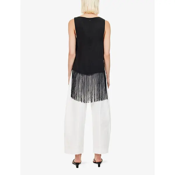 Dissh Fiora Fringed Woven Top