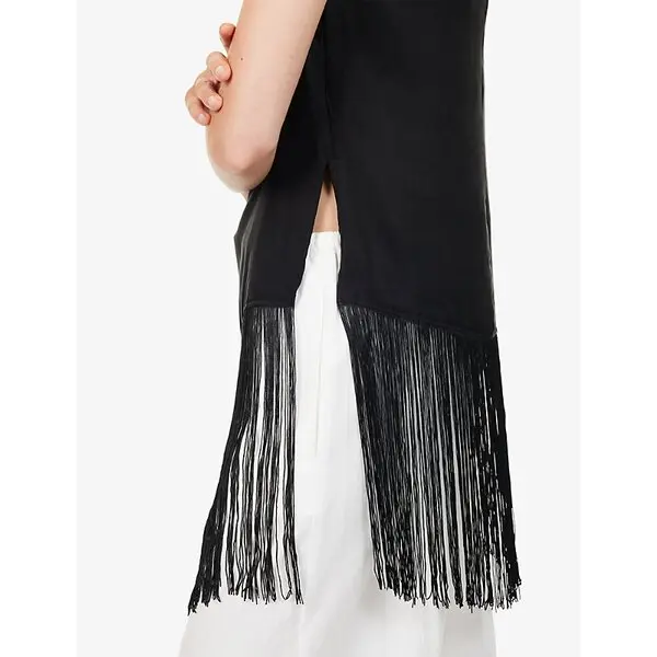 Dissh Fiora Fringed Woven Top