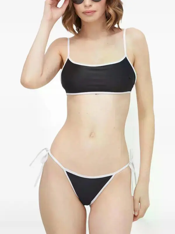SAMSOE SAMSOE Contrast-trim Side-tie Bikini - Black