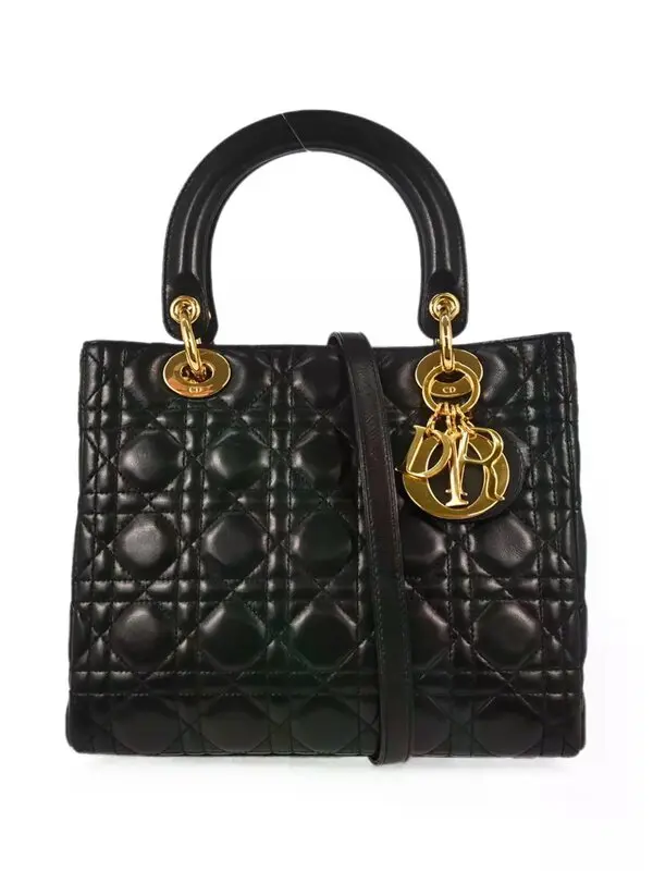 Dior 2001 Medium Lady Tote Bag - Black