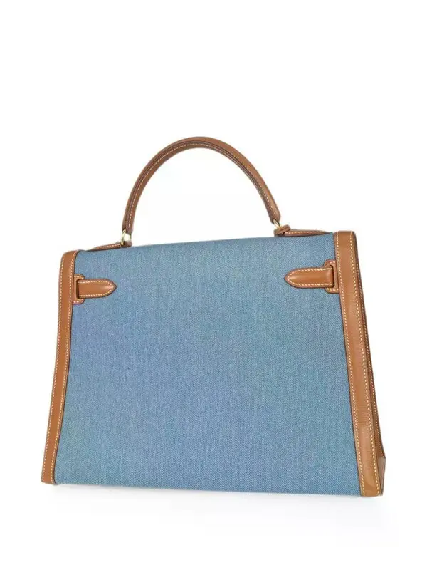 Hermès 1996 Kelly 32 Sellier Tote Bag - Blue