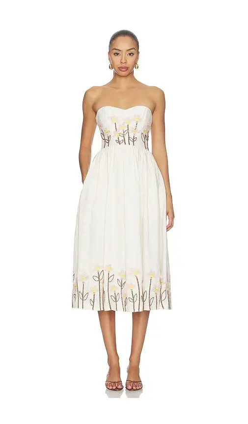 Agua Bendita Pruna Midi Dress In . Also - White