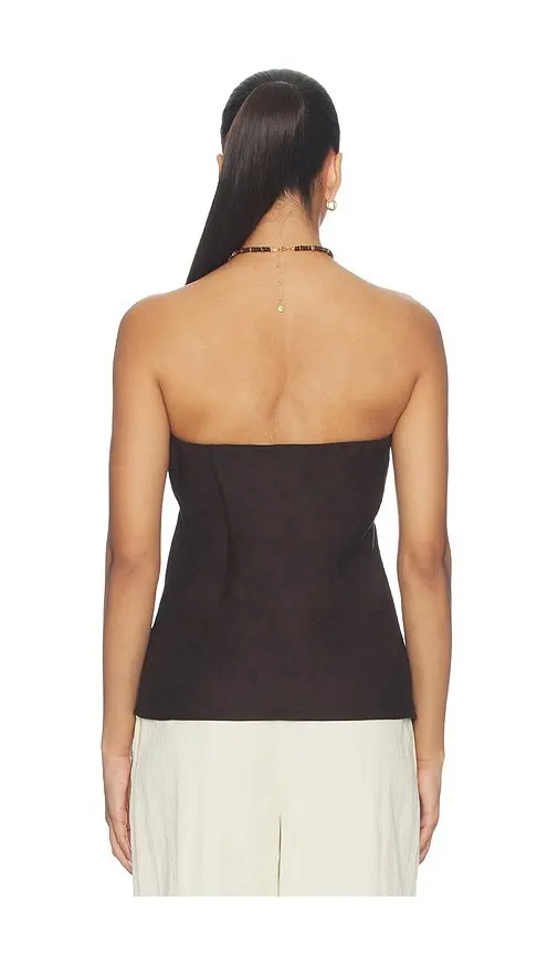 Donni. The Linen Tube Top - Brown