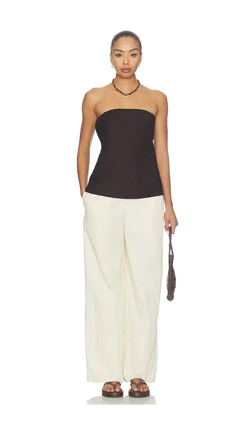 Donni. The Linen Tube Top - Brown