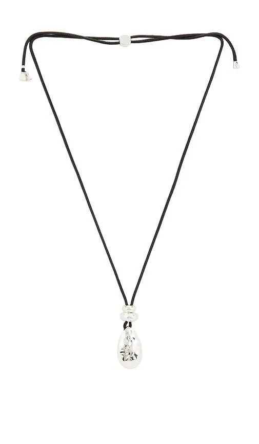 Ettika Metal Drop Cord Necklace - Black