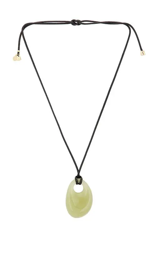 Ettika Resin Drop Cord Necklace - Olive