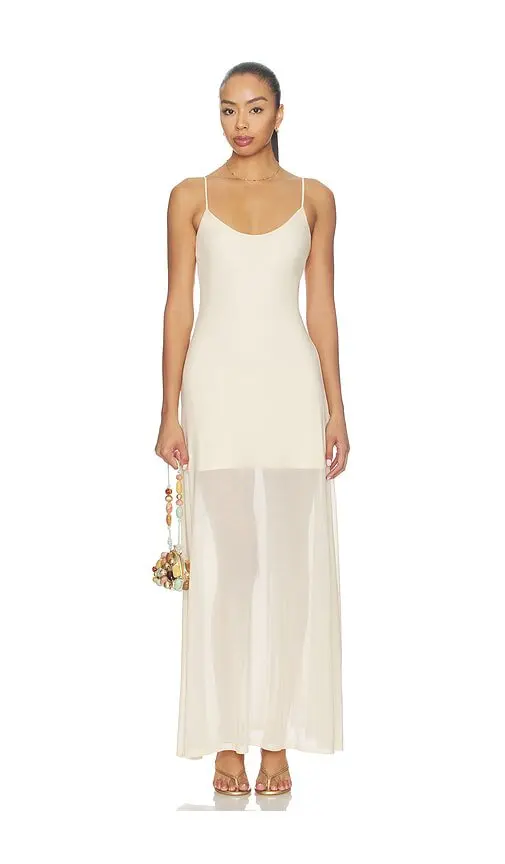 SNDYS. Alessandra Mesh Maxi Dress In . Also