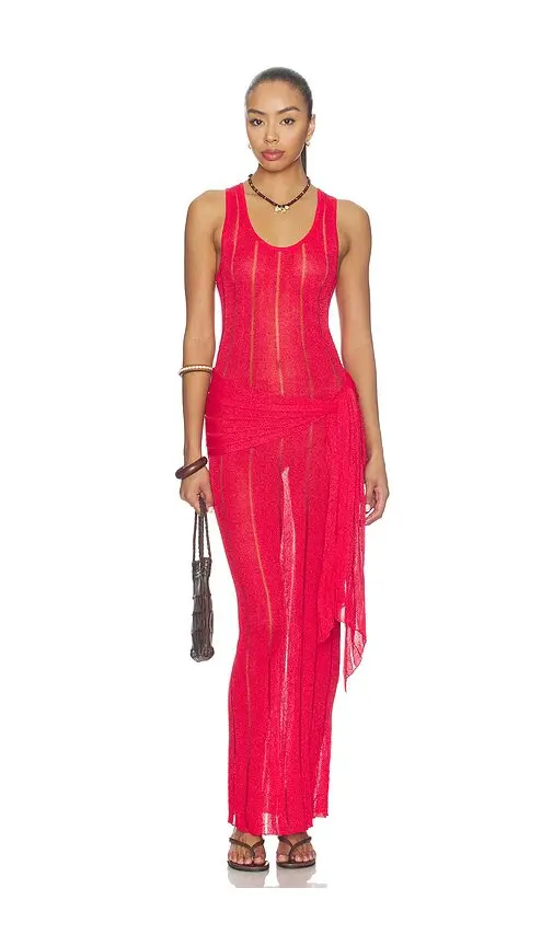 Superdown Macie Drape Maxi Dress In . Also - Red