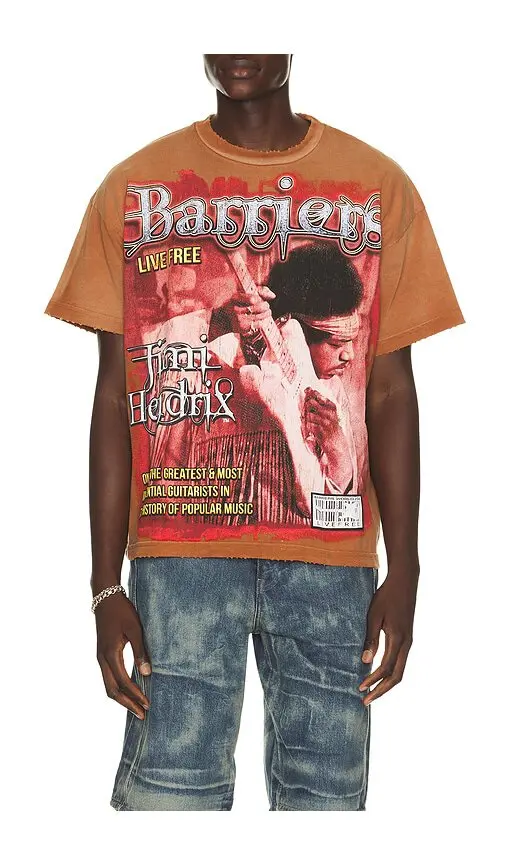 BARRIERS WORLDWIDE X Jimi Hendrix Voodoo Child Tee In . Also