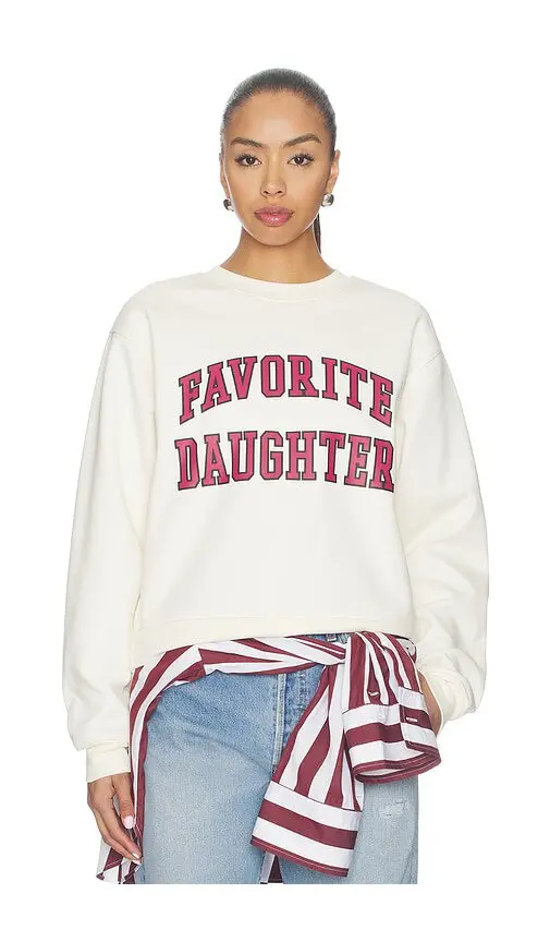 FAVORITE DAUGHTER The Collegiate Classic Sweatshirt In . Also - Cream