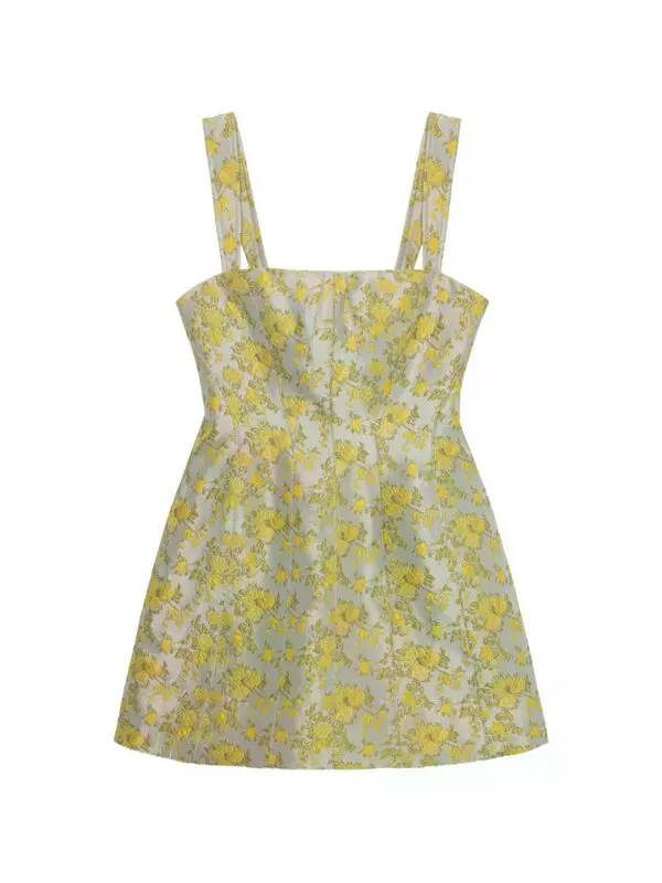 Simkhai Lydia Floral-jacquard Mini Dress - Neutrals