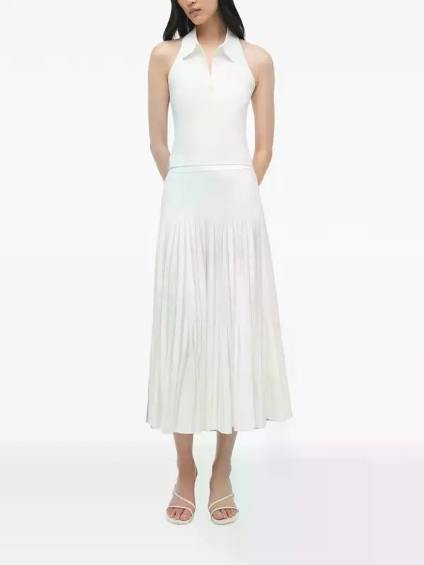 Simkhai Margoux Pleated Knit Midi Skirt