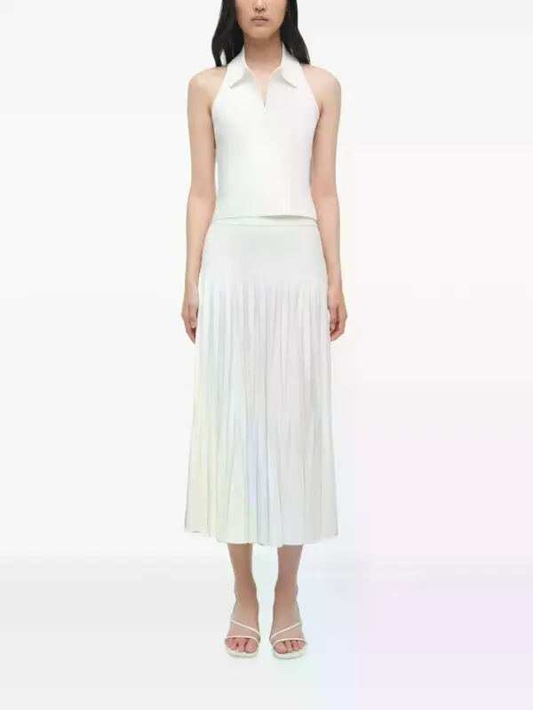 Simkhai Margoux Pleated Knit Midi Skirt