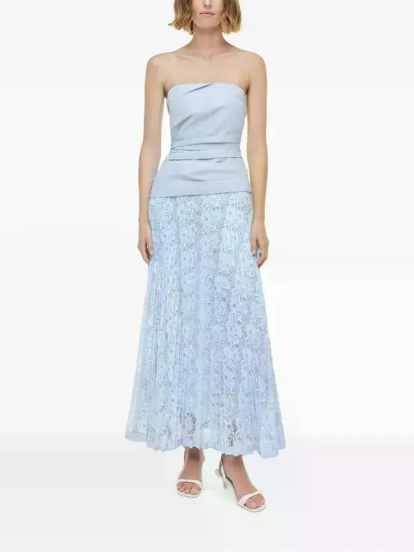 Simkhai Annalise Lace-panelled Strapless Maxi Dress
