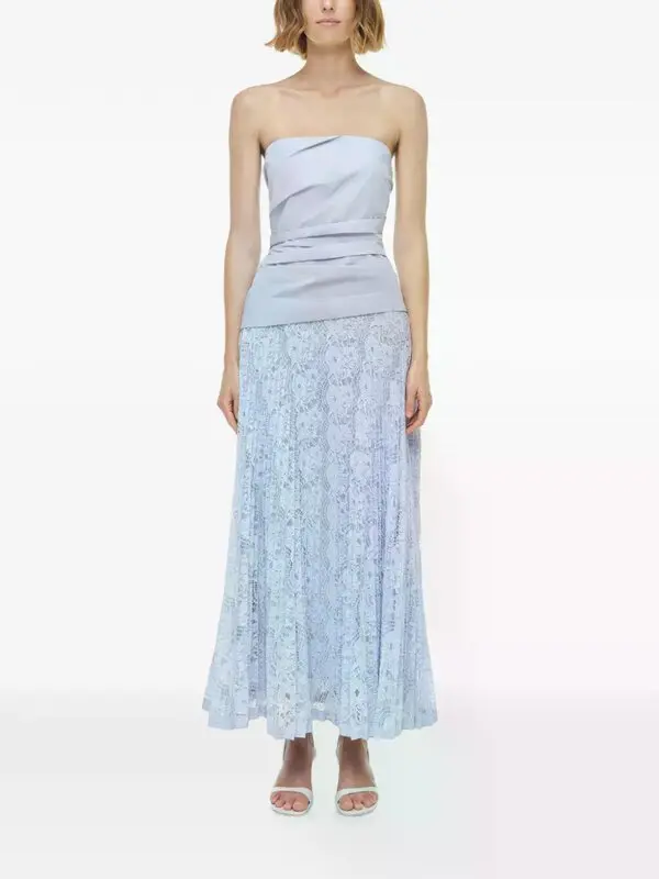 Simkhai Annalise Lace-panelled Strapless Maxi Dress