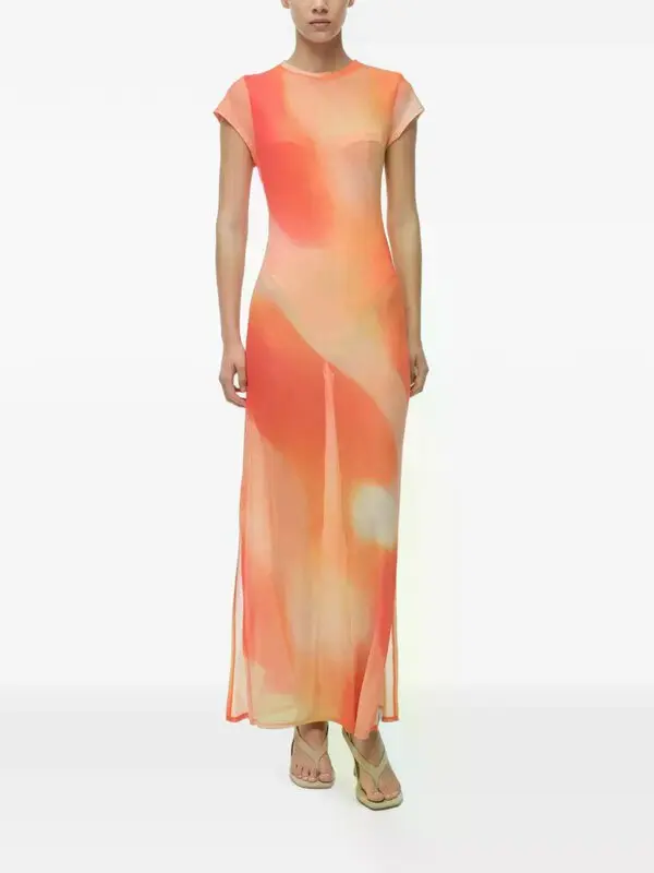 Simkhai Fia Abstract-print Mesh Maxi Dress