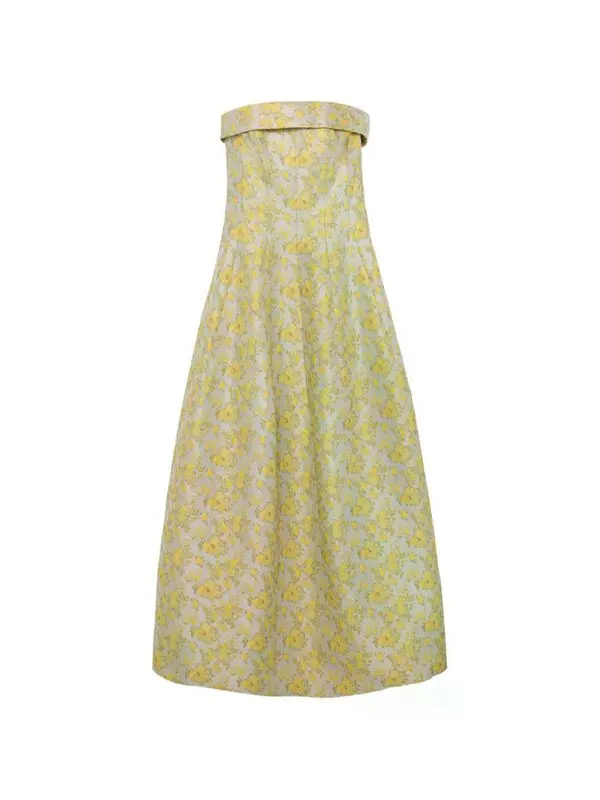 Simkhai Octavia Strapless Jacquard Maxi Dress - Neutrals
